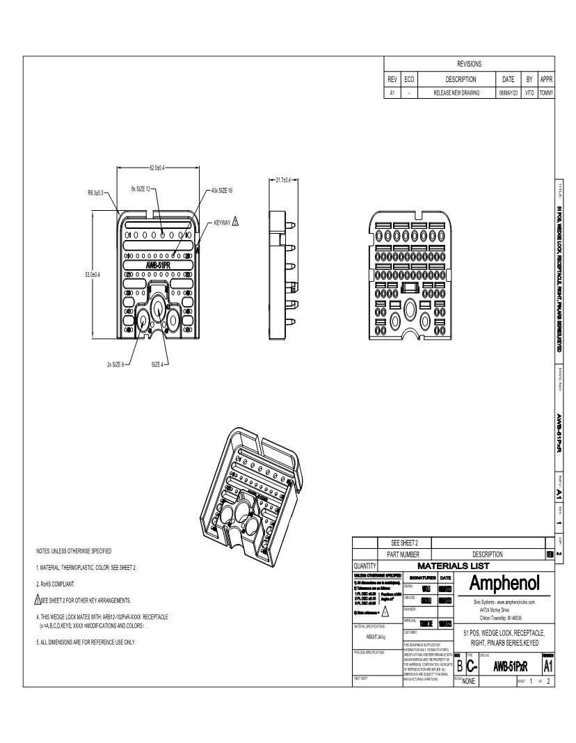 Amphenol Automotive Connectors Datasheets – Mouser