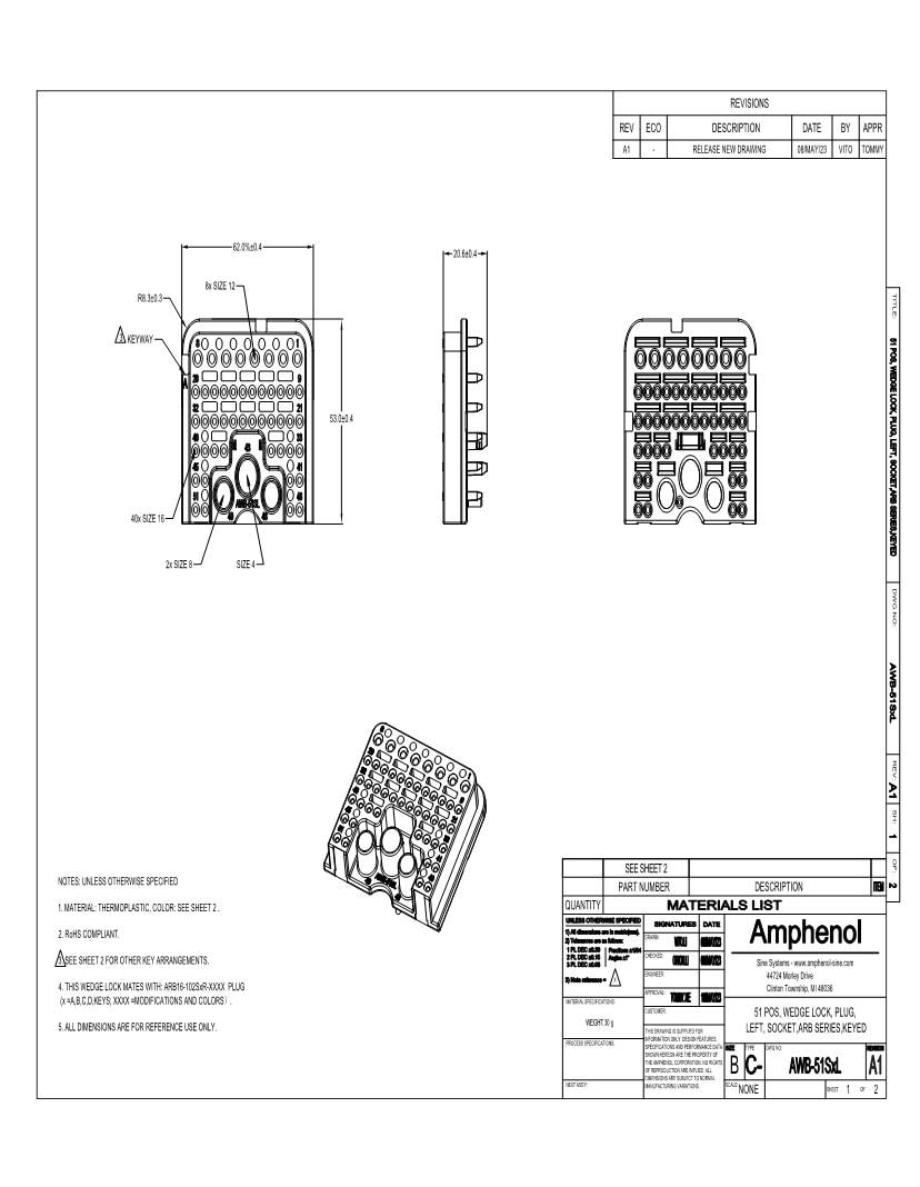 Amphenol Automotive Connectors Datasheets – Mouser