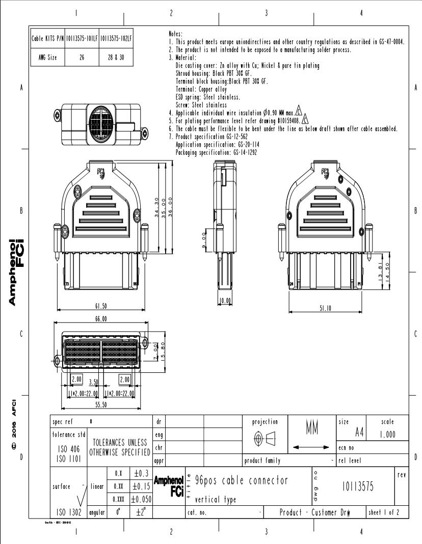 METRAL Series 4 Row Connectors Datasheets – Mouser