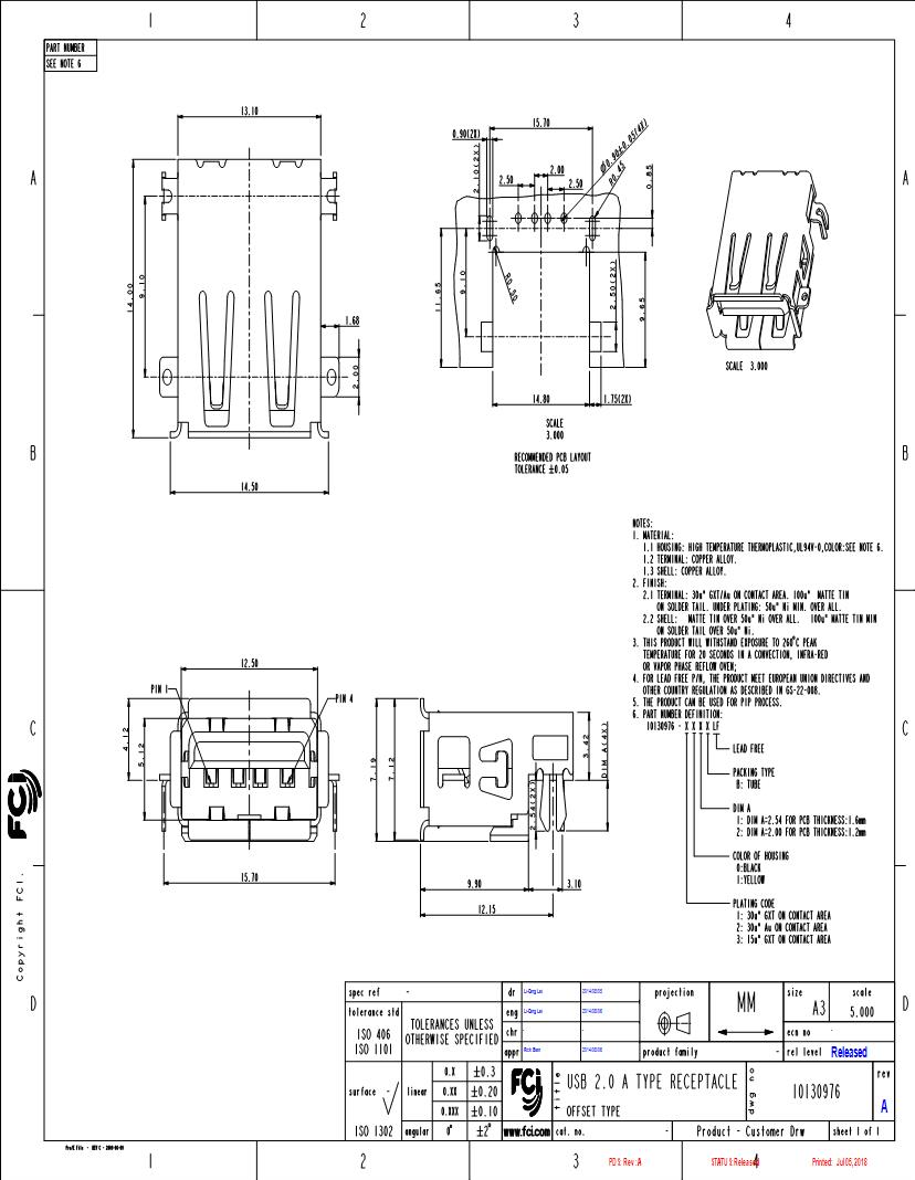 Amphenol FCI USB Connectors Datasheets – Mouser
