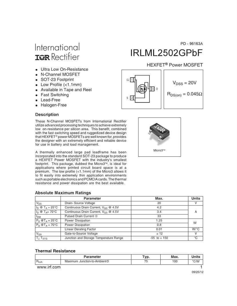 IRLML2502 EBOOK