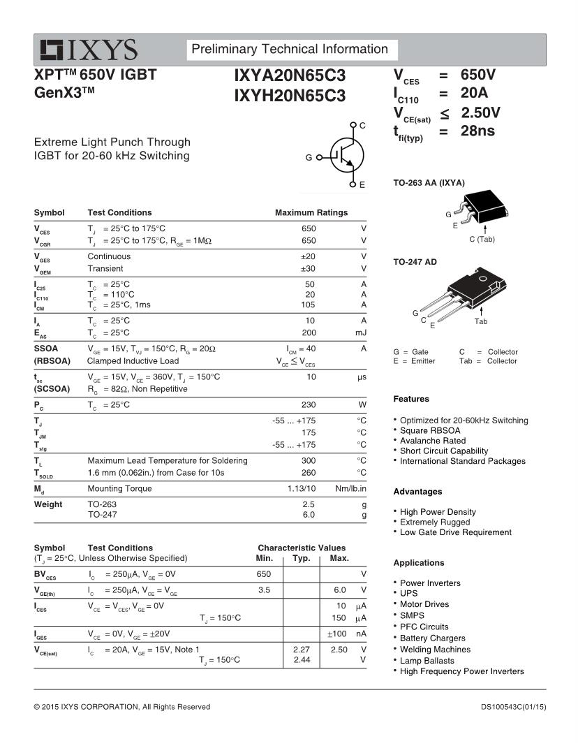 TO-263AA-3 Discrete Semiconductors Datasheets – Mouser