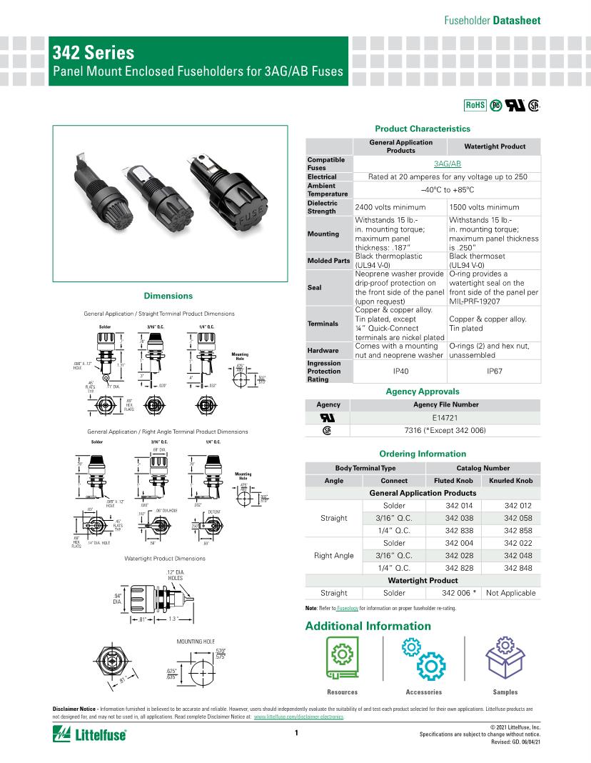 Fuseholders, Clips, & Hardware Datasheets – Mouser