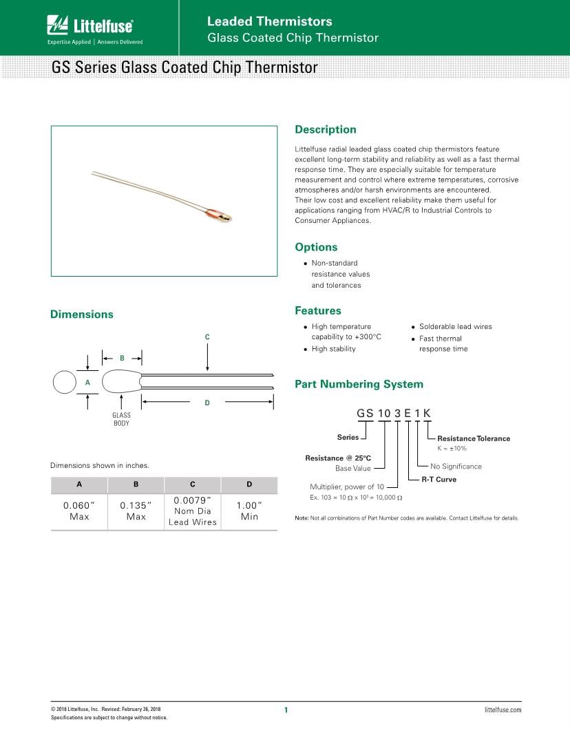 NTC Thermistors Datasheets – Mouser