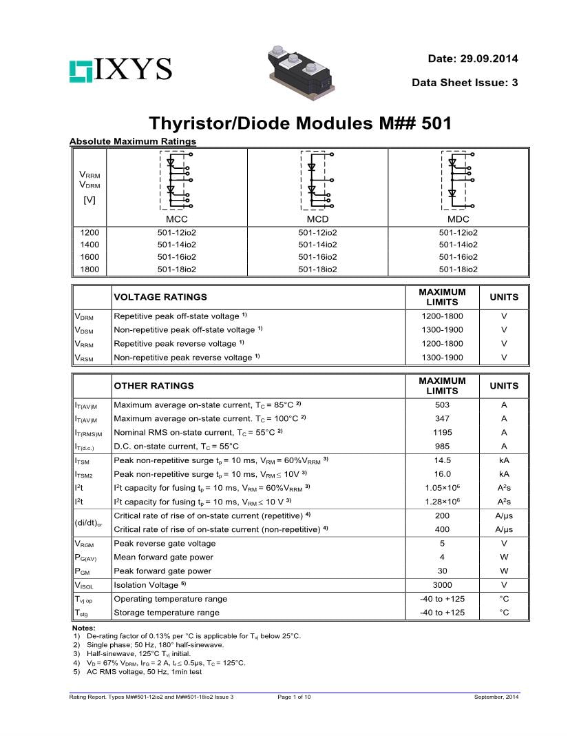 SCR Modules Datasheets – Mouser