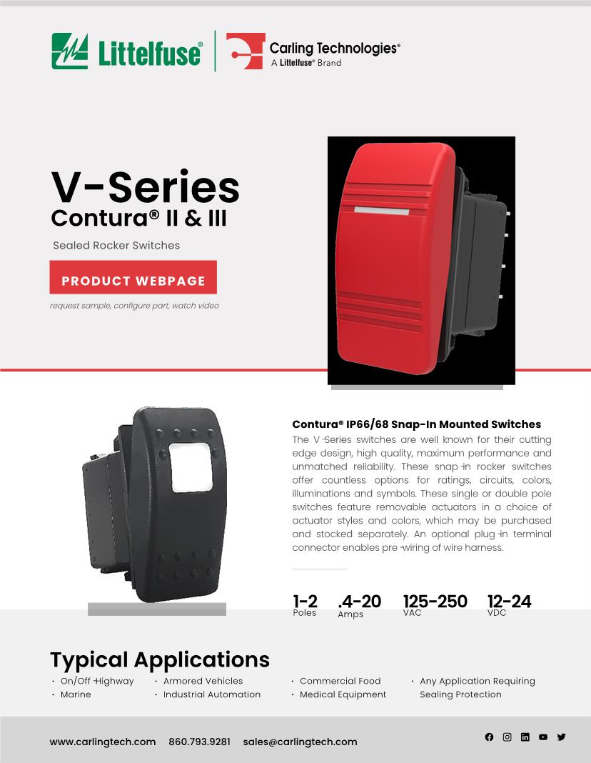 Carling Technologies DPDT Electromechanical Datasheets – Mouser
