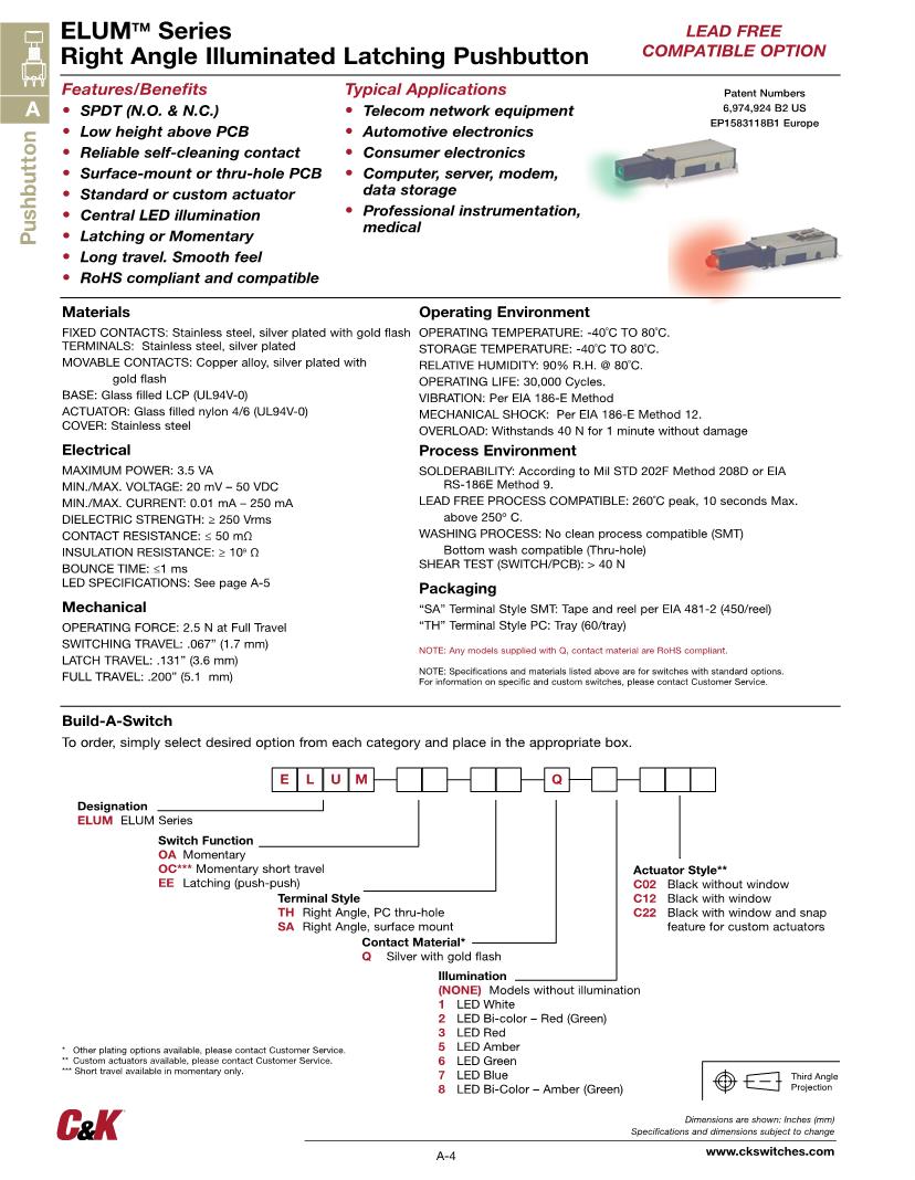 Push Button Switch Datasheet Pdf at Roy Alicea blog