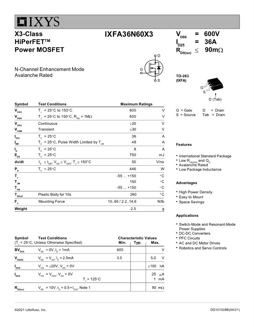 MOSFET Datasheets – Mouser