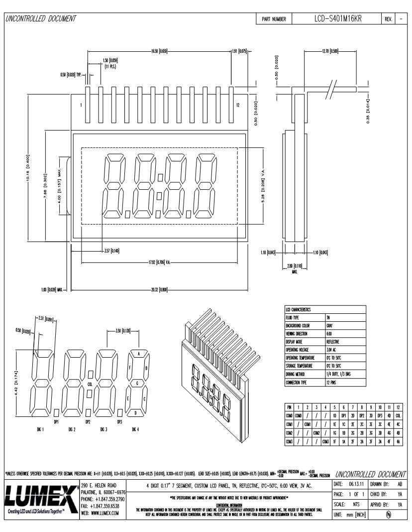 LCD Numeric Display Modules Datasheets – Mouser