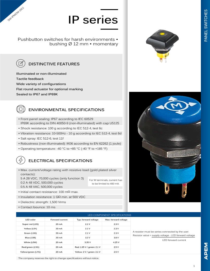 Square SPDT Electromechanical Datasheets – Mouser