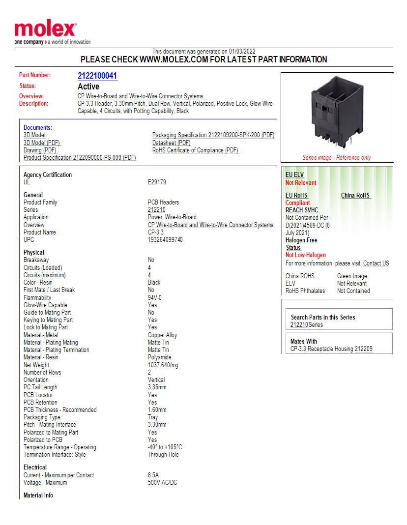 PCB Header Connectors Datasheets – Mouser