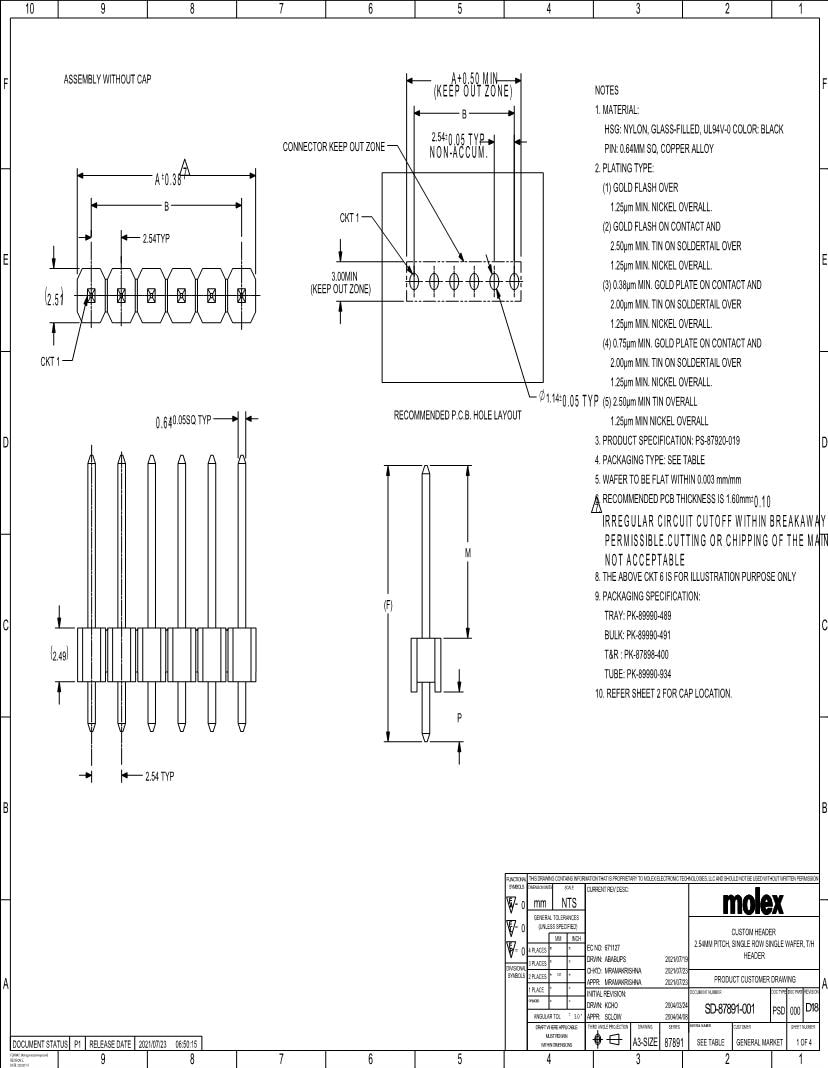 Molex Headers Connectors Datasheets – Mouser