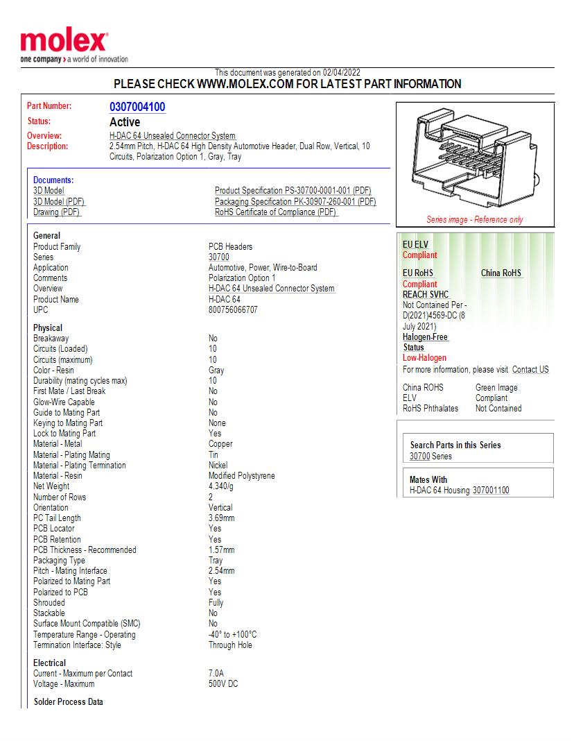 PCB Header Connectors Datasheets – Mouser