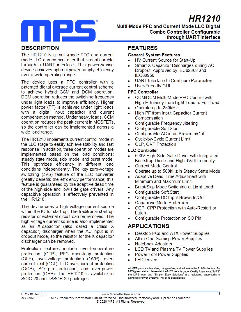 Monolithic Power Systems (MPS) Datasheets – Mouser