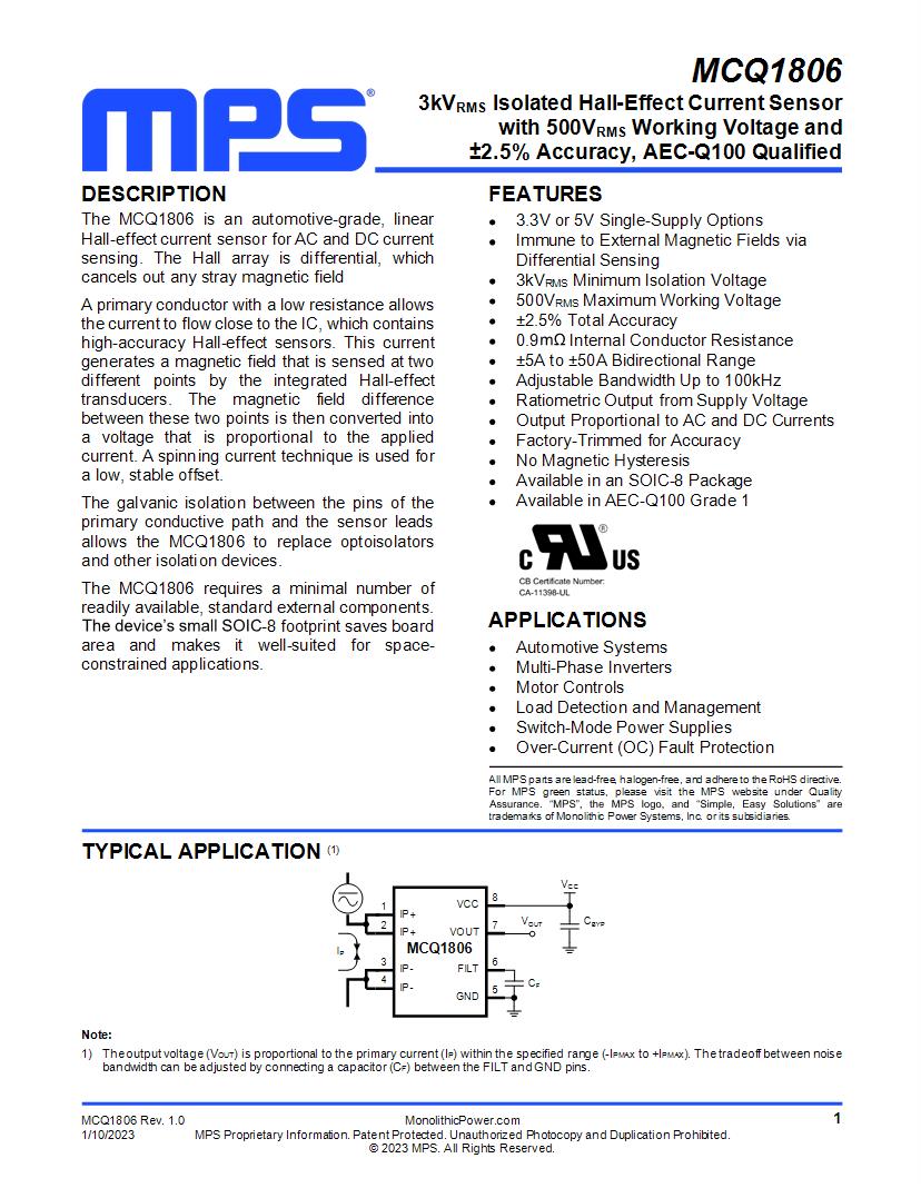 Monolithic Power Systems (MPS) Datasheets – Mouser