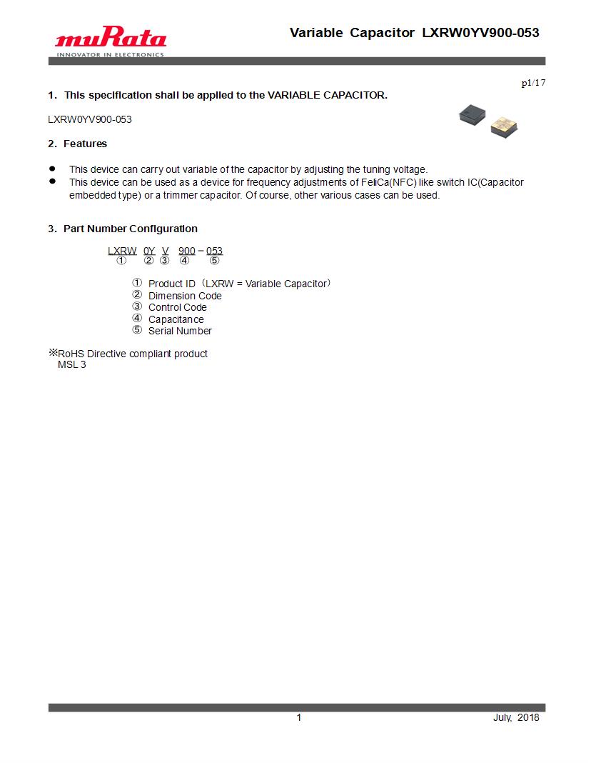 Variable Capacitor Datasheet