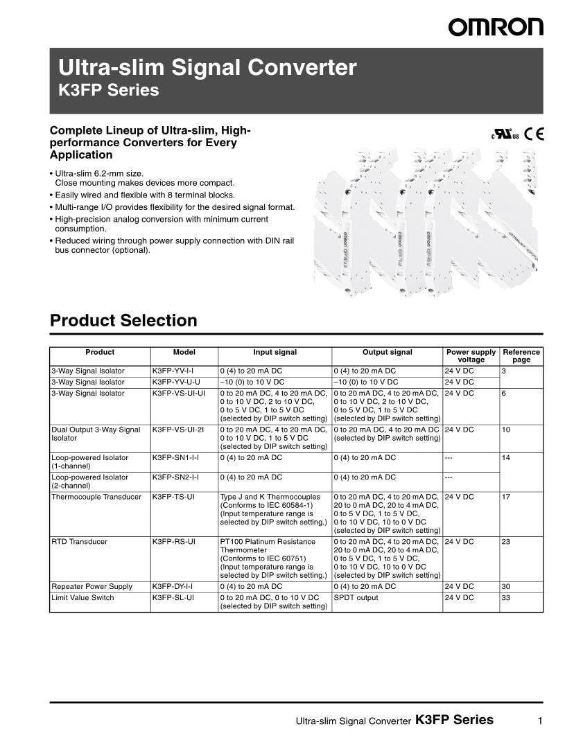 Omron Passive Components Datasheets – Mouser
