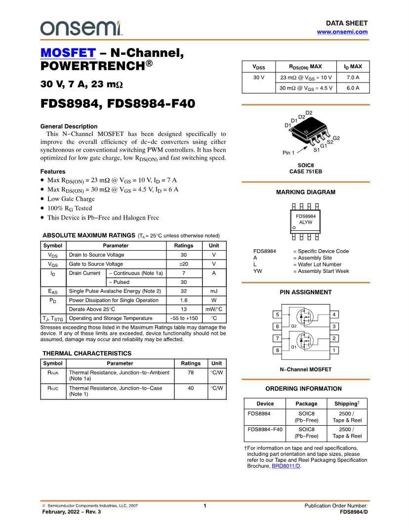 MOSFET Semiconductors Datasheets – Mouser