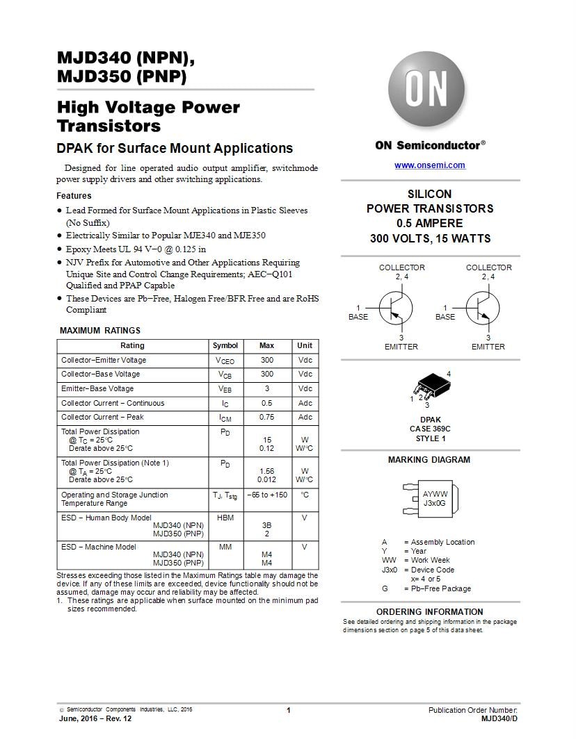 A SMD/SMT TO-252-3 PNP Bipolar Transistors BJT Datasheets, 41% OFF