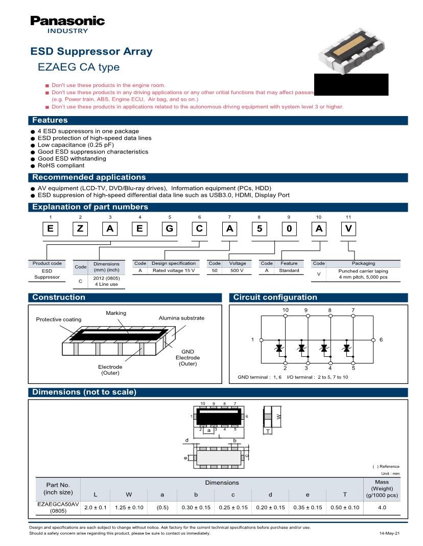 Panasonic Discrete Semiconductors Datasheets – Mouser
