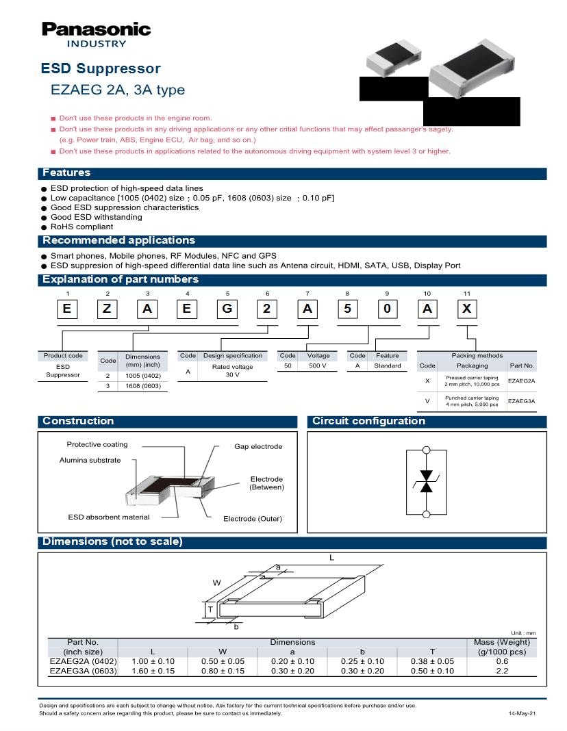 Panasonic Discrete Semiconductors Datasheets – Mouser