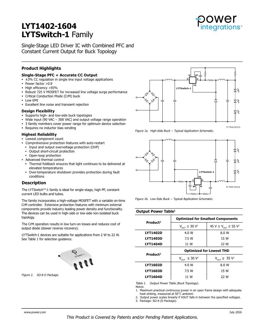 Power Integrations Optoelectronics Datasheets – Mouser