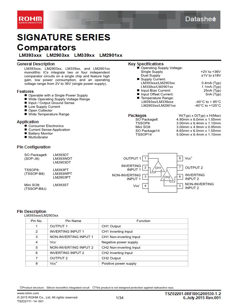 LM393 Comparator IC Pinout, Datasheet, Equivalents Features, 46% OFF