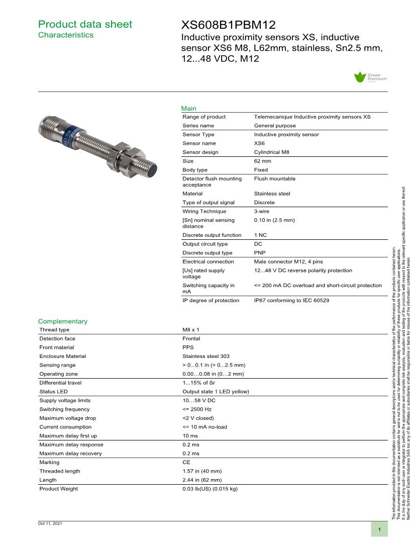 PNP-NC Inductive Proximity Sensors Datasheets – Mouser