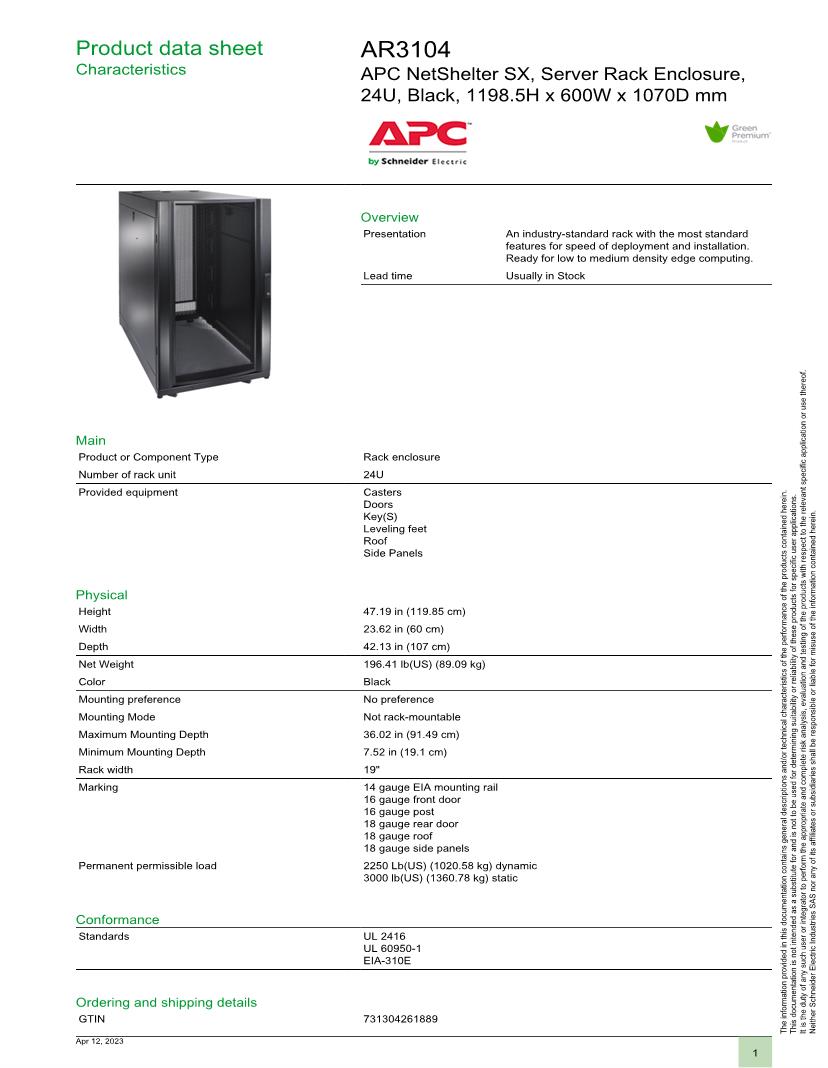 Apc Ar3104 24u Server Racks Cabinets | Cabinets Matttroy
