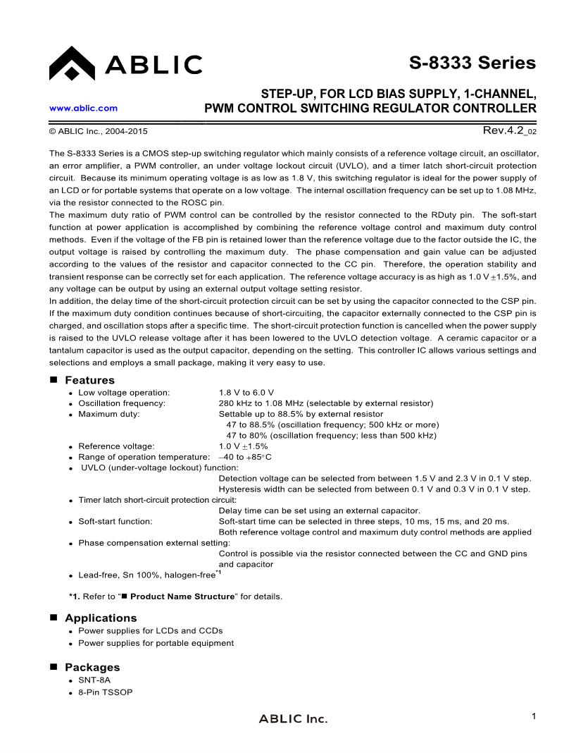 ABLIC Power Management ICs Datasheets – Mouser