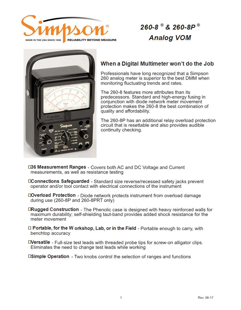 Simpson Analog Multimeter