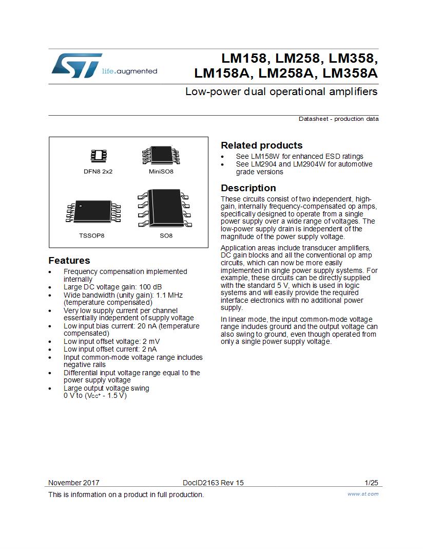 The Lm358 Operational Amplifier Pinout Schematic Lm358 Op Amp Pinout