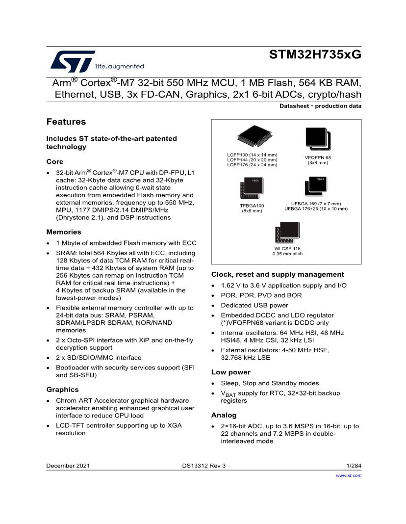 Datasheet STM32H730AB STM32H730IB STM32H730VB STM32H730ZB, 53% OFF