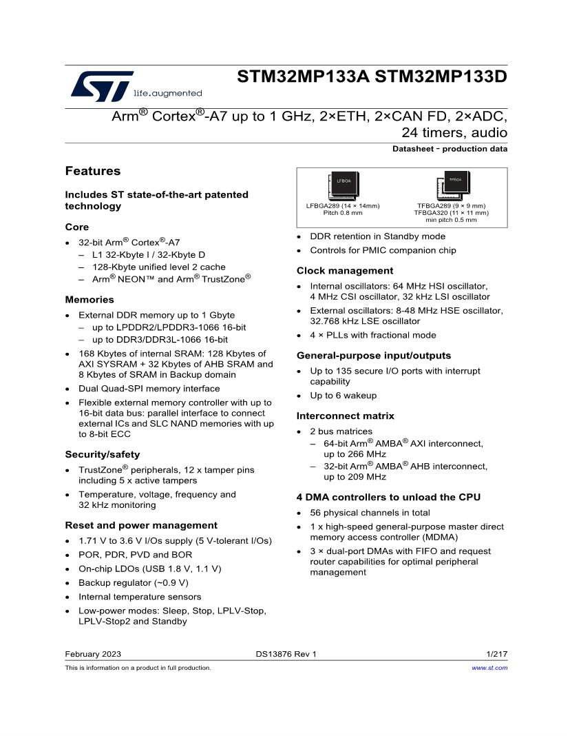 Datasheet STM32H730AB STM32H730IB STM32H730VB STM32H730ZB, 45% OFF