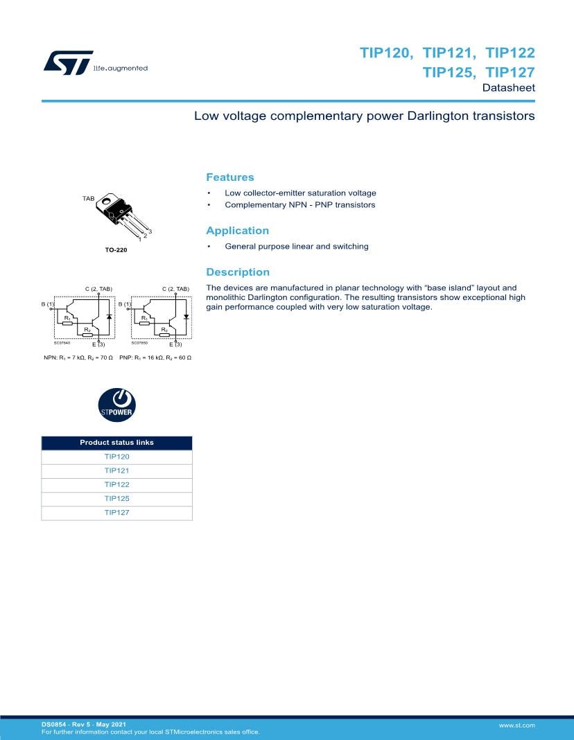 Tip127 Datasheet Componentcart