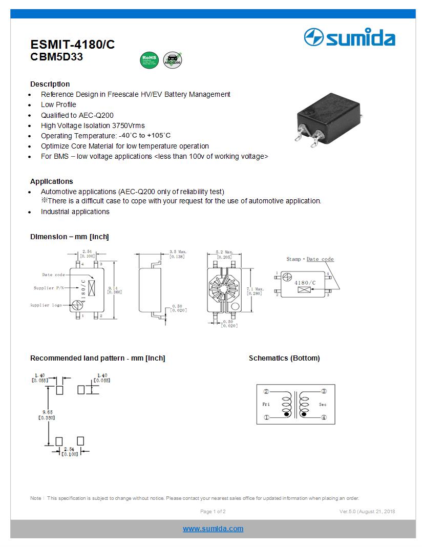 Search results for: SUMIDA Transformers Datasheets – Mouser