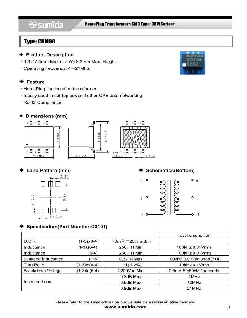 Search results for: SUMIDA Transformers Datasheets – Mouser
