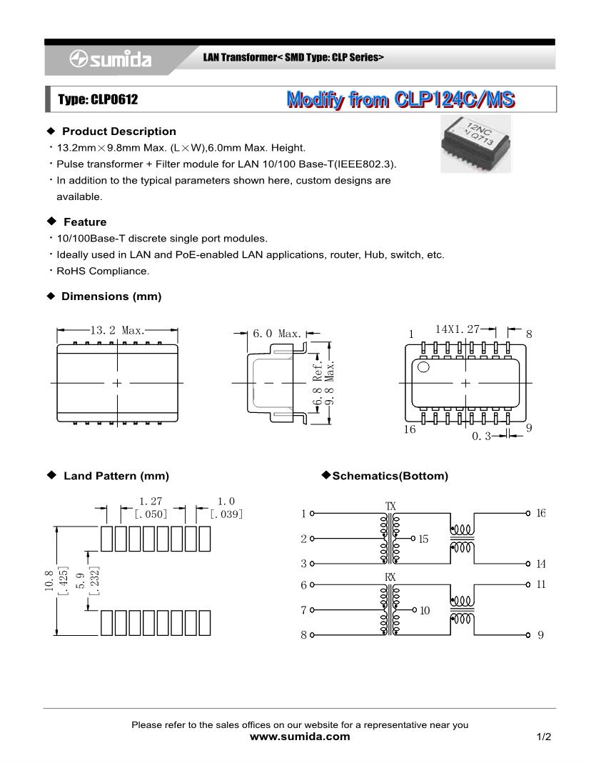 Search results for: SUMIDA Transformers Datasheets – Mouser