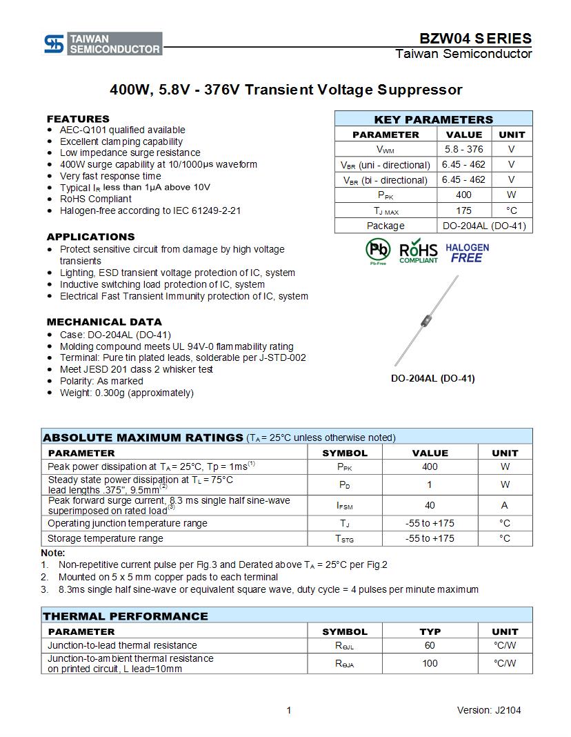 Zener Diode Datasheet