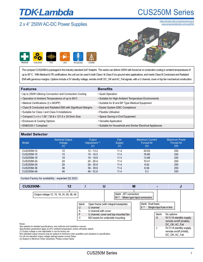 Medical Power Brochure Datasheet By TDK-Lambda Americas, 56% OFF