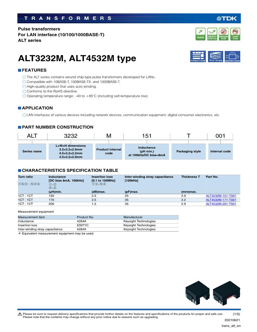 Pulse Transformers Datasheets – Mouser