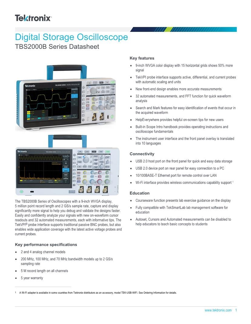 Benchtop Oscilloscopes Datasheets – Mouser