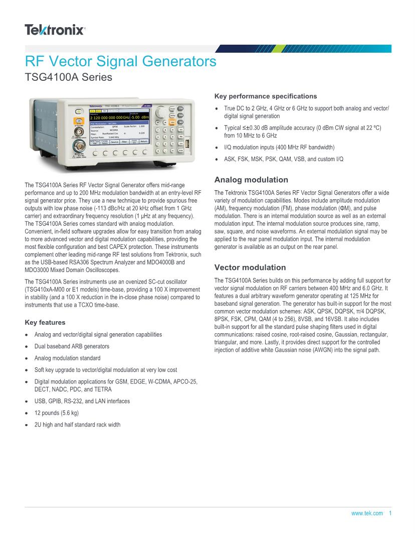 Signal Generator Function Generators & Synthesizers Datasheets – Mouser