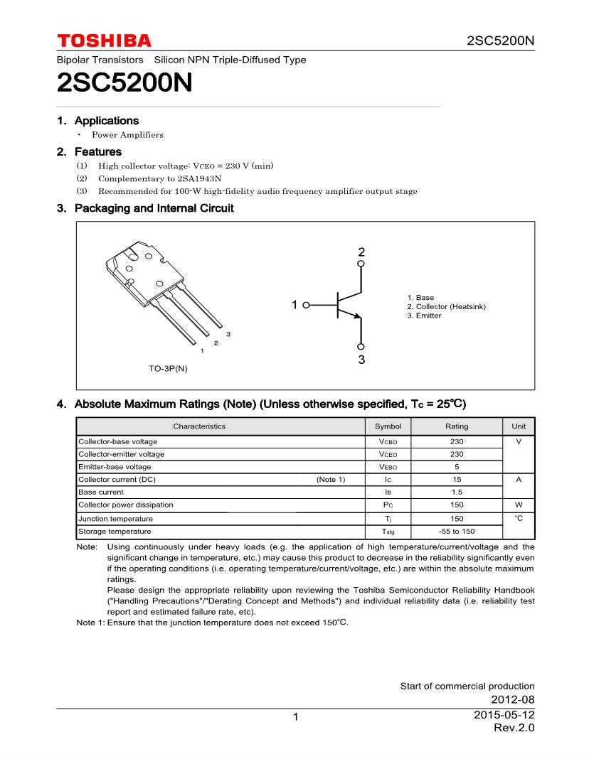 Transistor Specifications