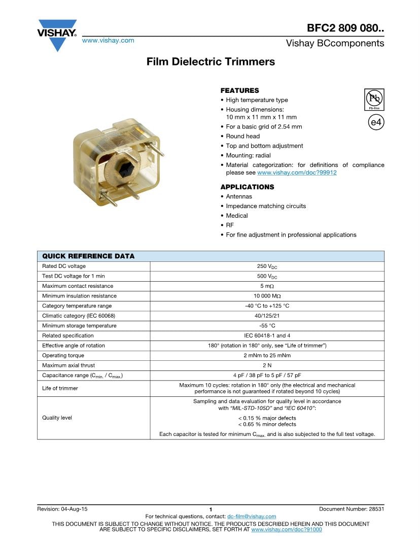 Variable Capacitor Datasheet Variable Capacitors: A Complete Guide