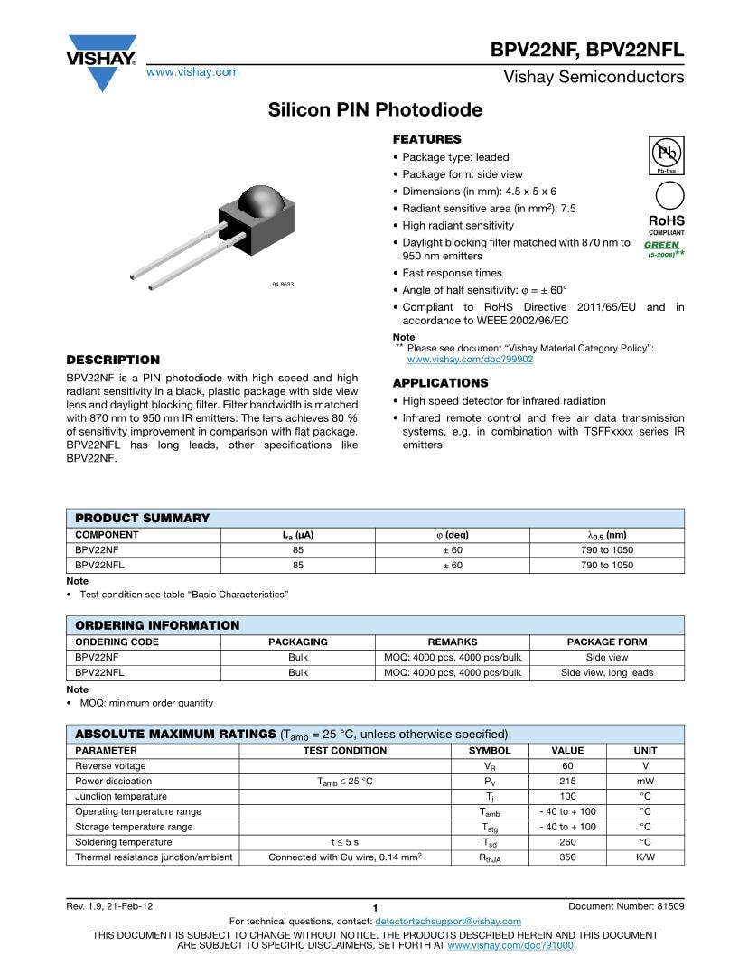 Photodiode Datasheet