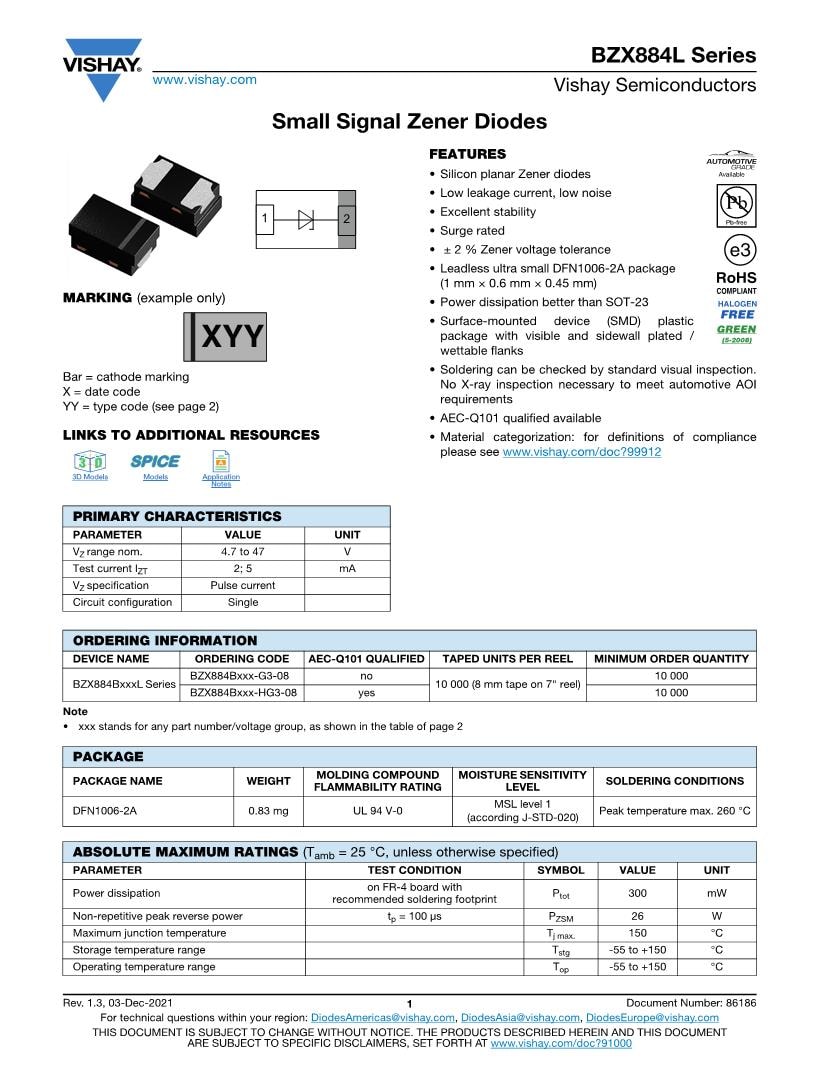 Diode Zener Datasheet