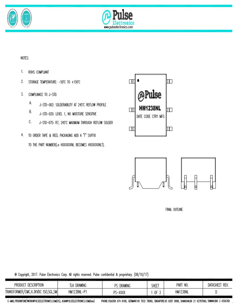 Pulse Transformers Datasheets – Mouser