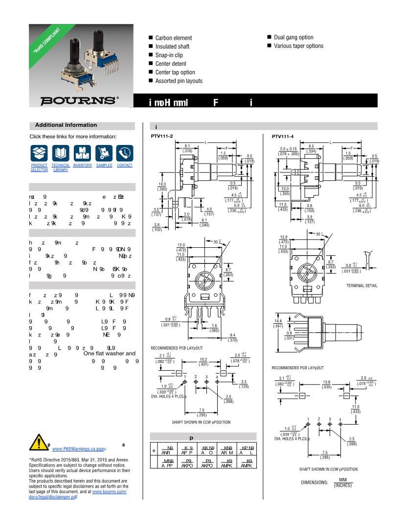 Potentiometer Datasheet 8mm Rotary Potentiometer Knobs Rc0805 Rotary