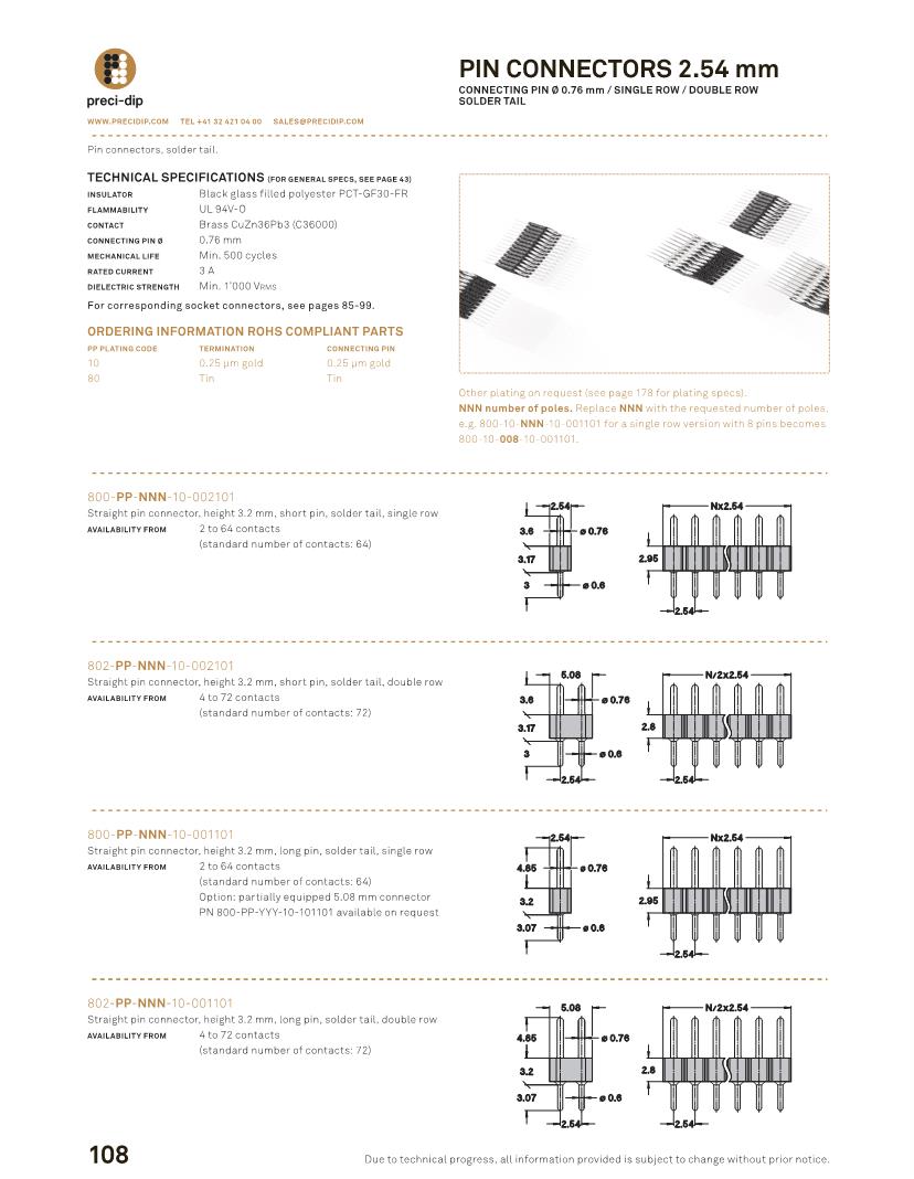 Headers - Pin Strip Headers & Wire Housings Datasheets – Mouser